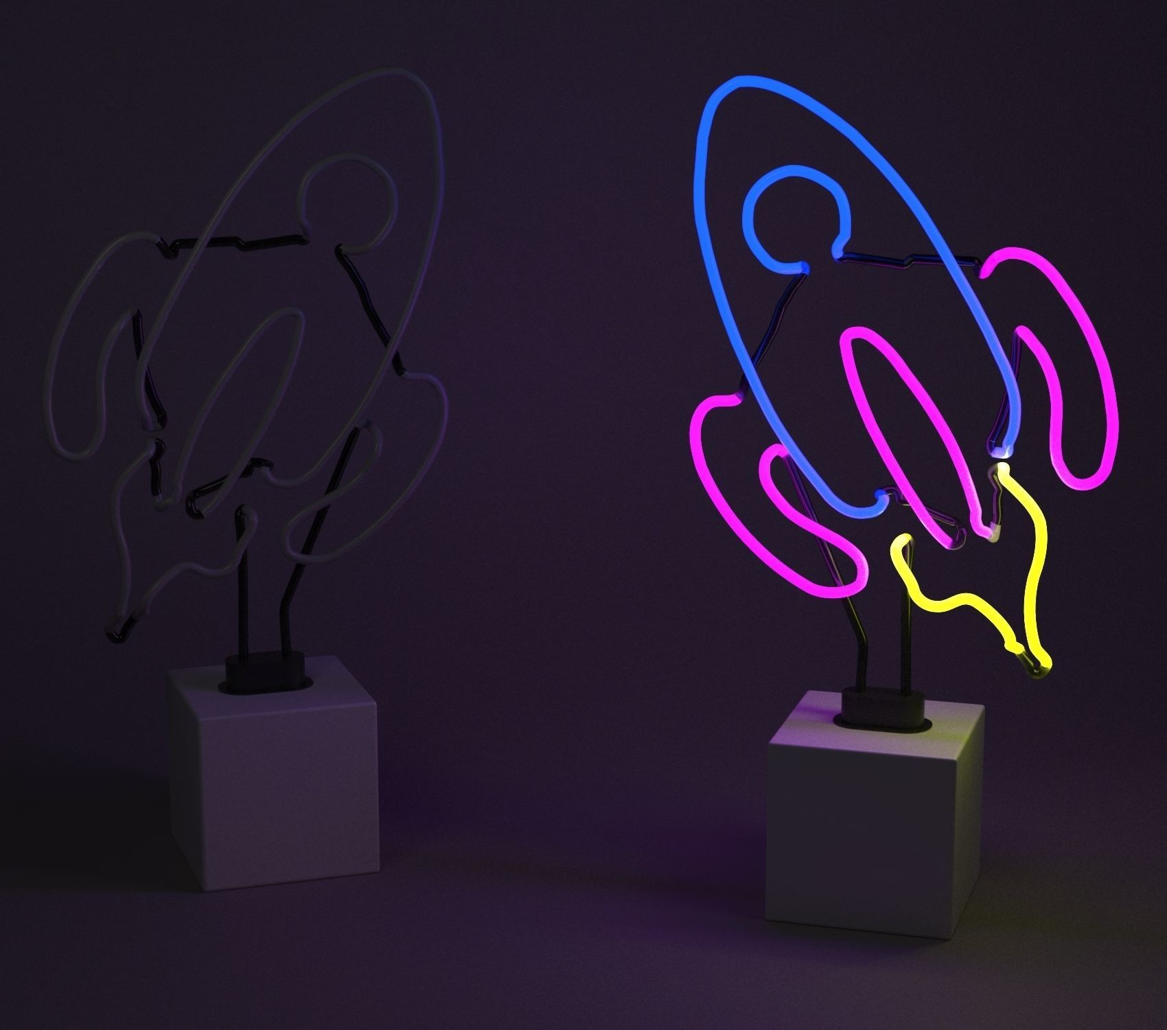 3D model ROCKETSHIP NEON VR / AR / low-poly | CGTrader