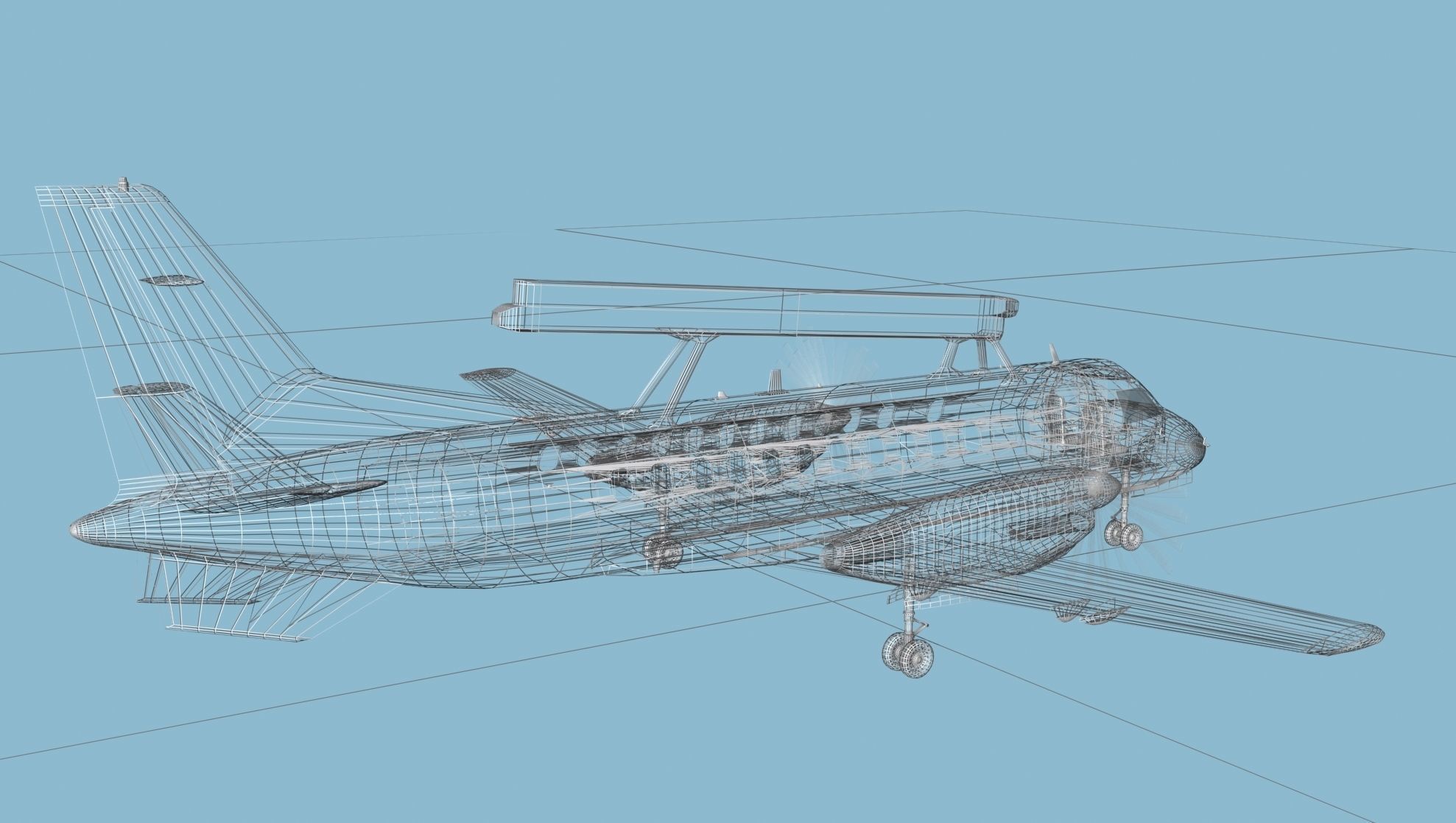 SAAB SF340 AEWAC V06 Yemen 3D model animated rigged | CGTrader