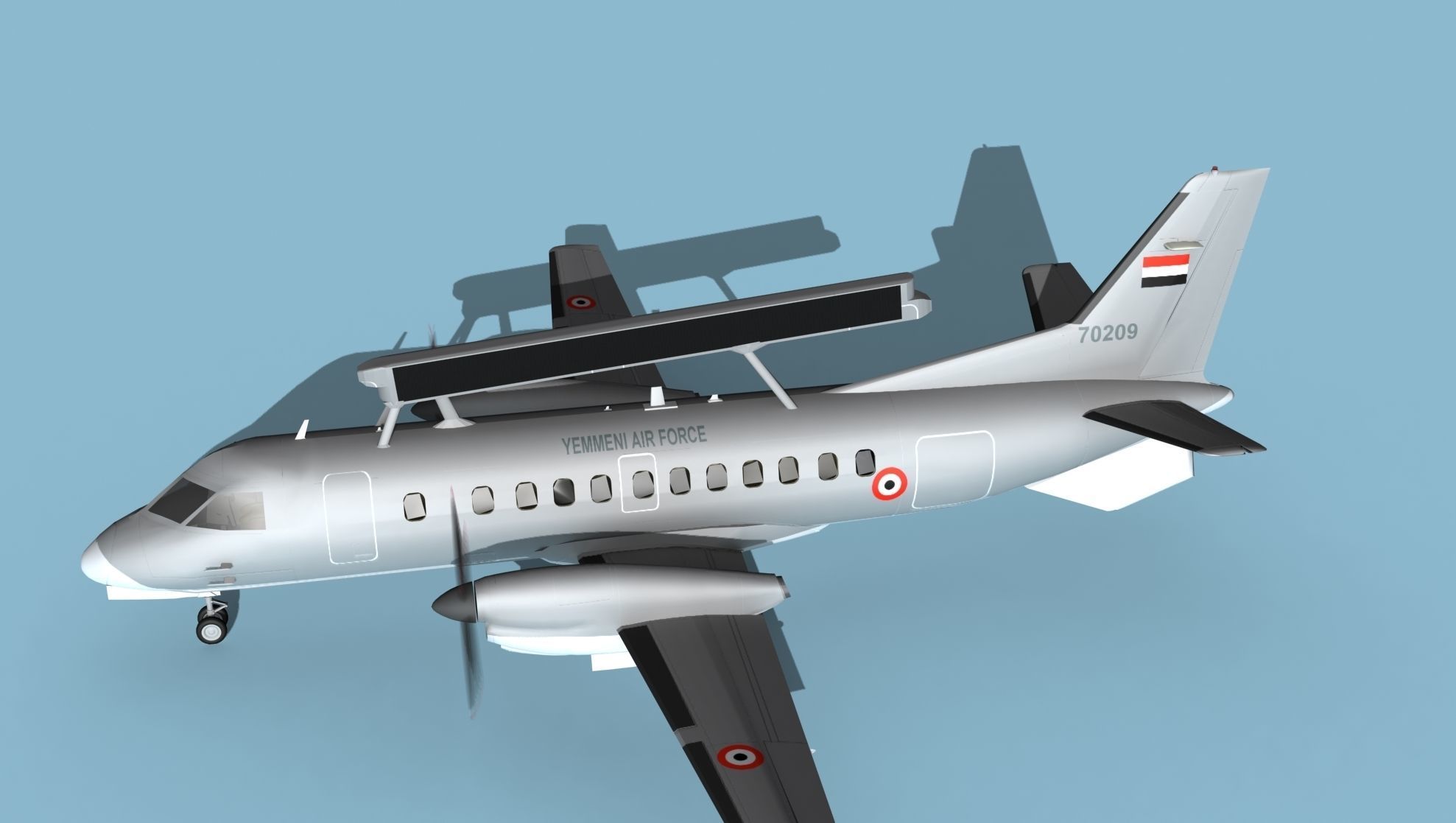 SAAB SF340 AEWAC V06 Yemen 3D model animated rigged | CGTrader