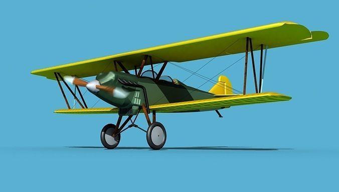 Travelair 2000 V03 3D model animated rigged | CGTrader