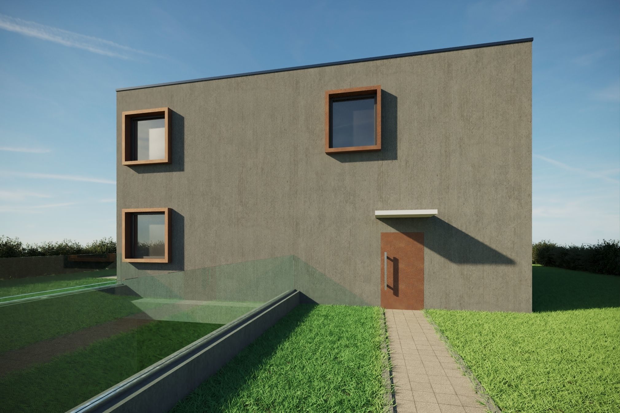 Contemporary Concrete House 3D model | CGTrader