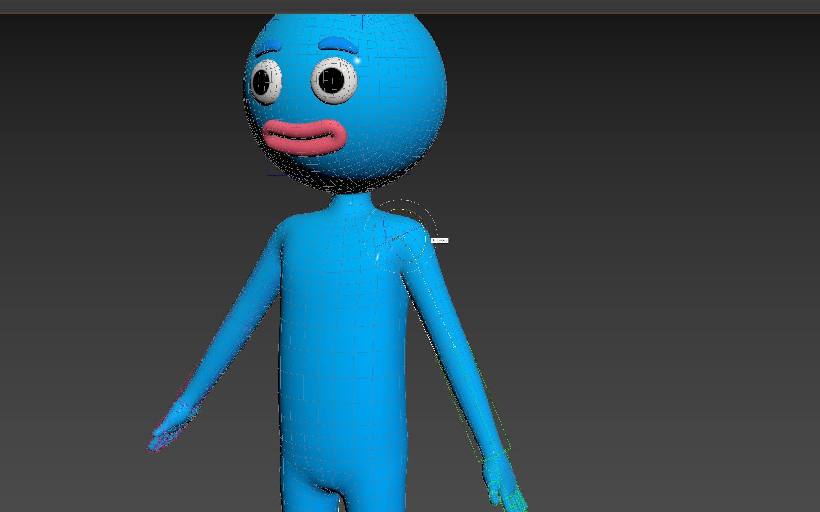 Character183 Rigged Blue Man 3D model rigged | CGTrader