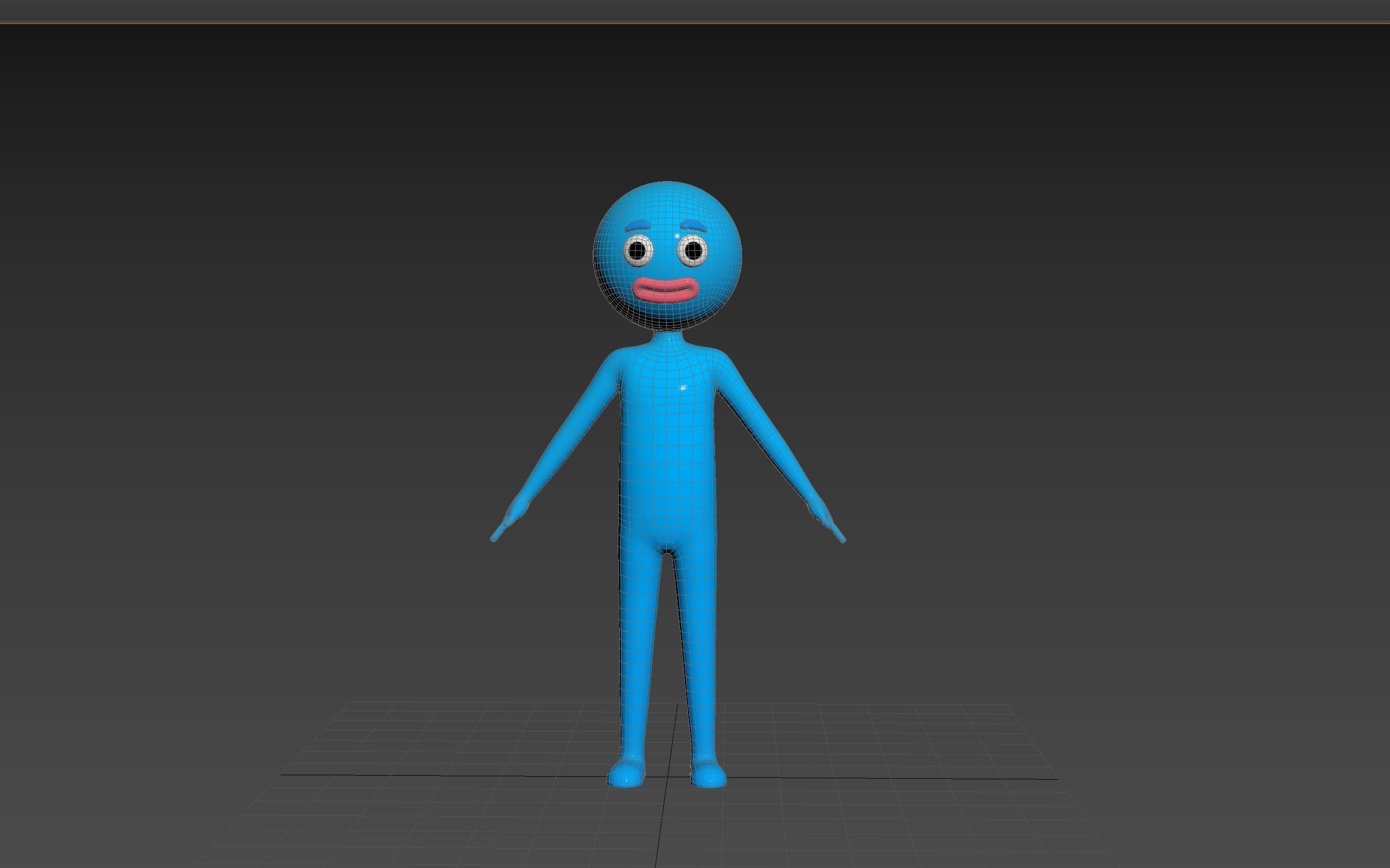 Character183 Rigged Blue Man 3D model rigged | CGTrader