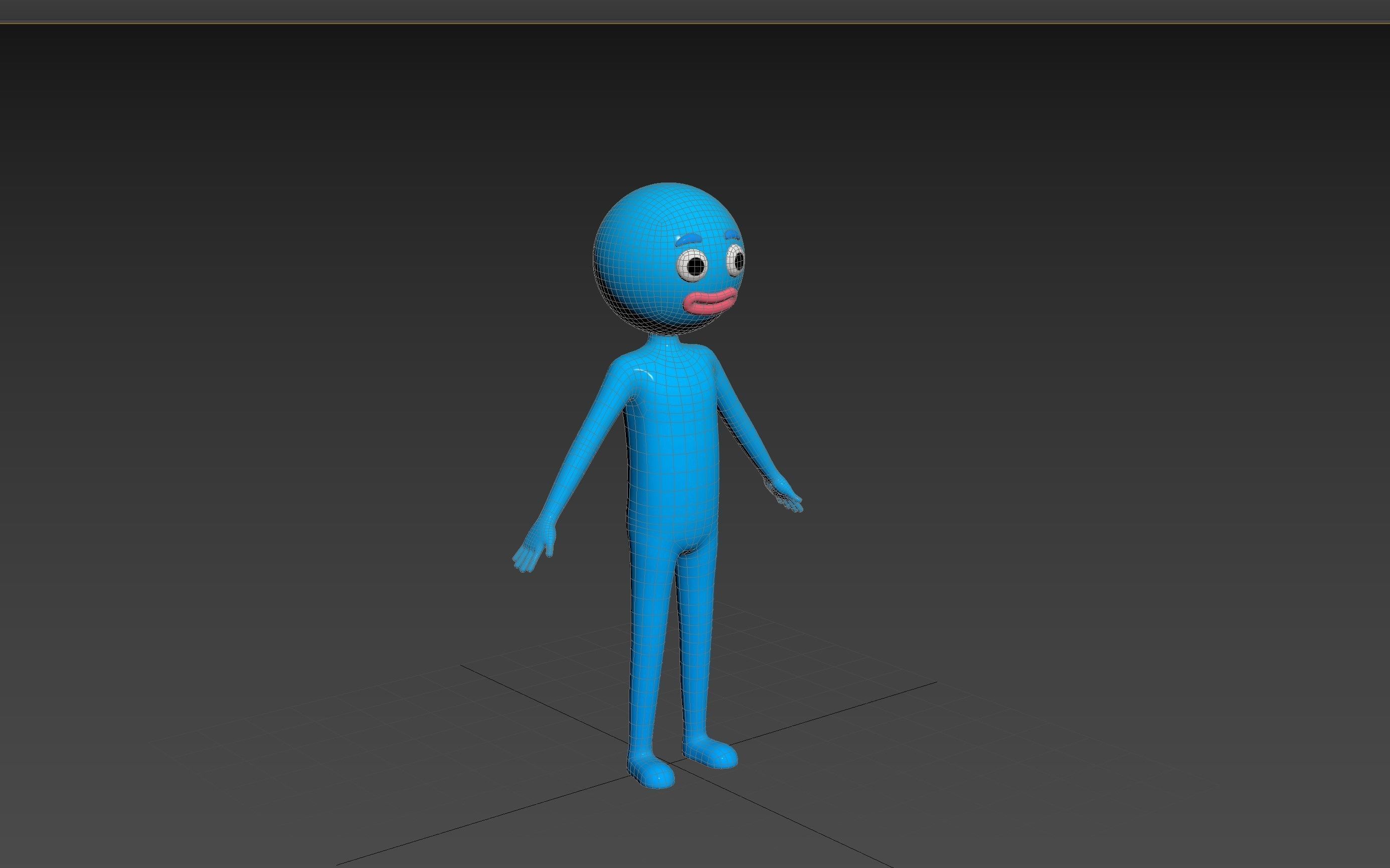 Character183 Rigged Blue Man 3D model rigged | CGTrader