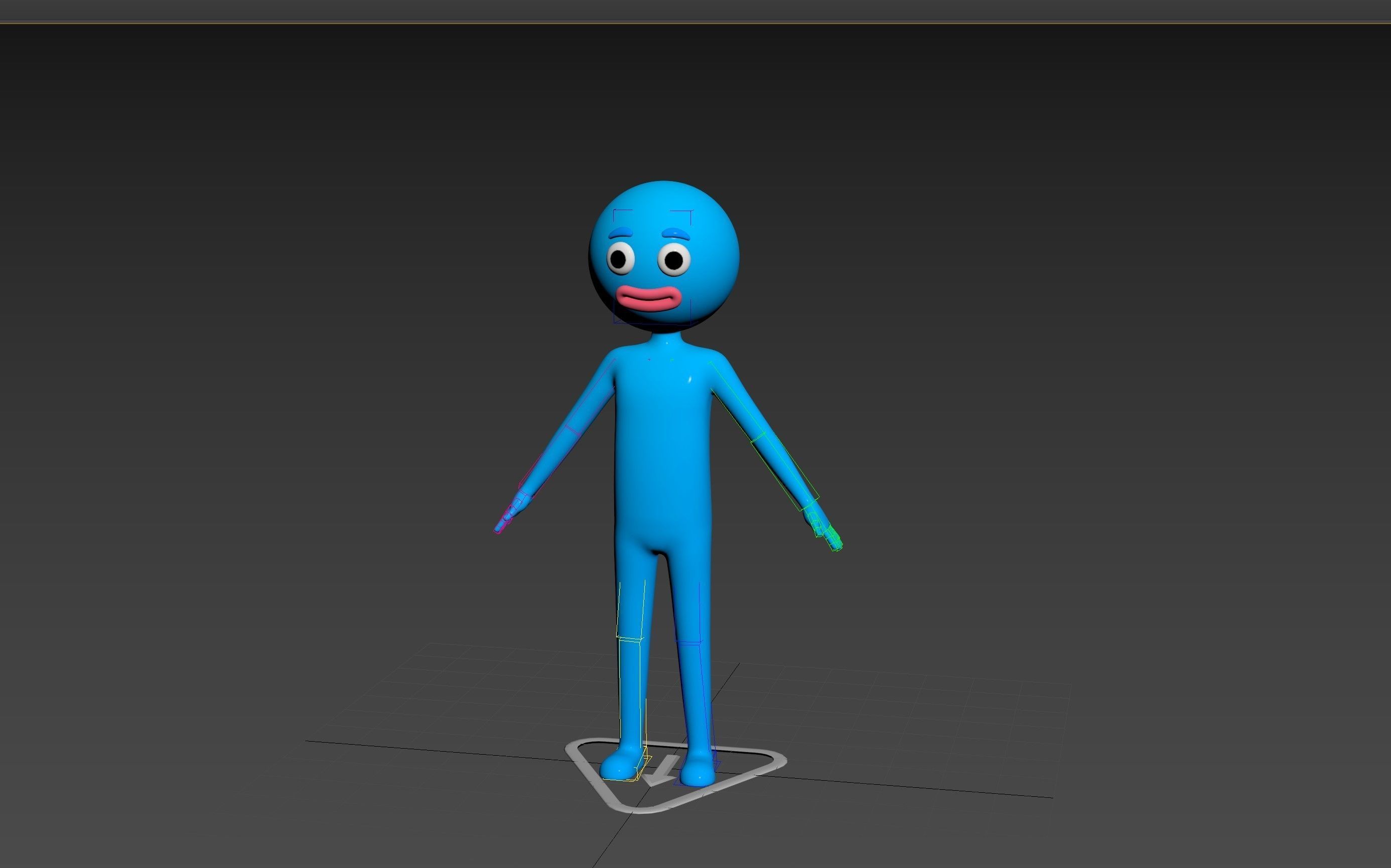 Character183 Rigged Blue Man 3D model rigged | CGTrader
