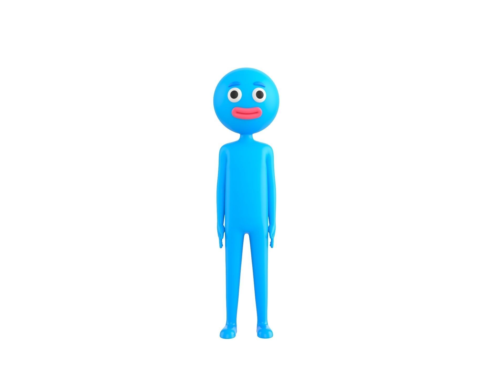 Character183 Rigged Blue Man 3D model rigged | CGTrader