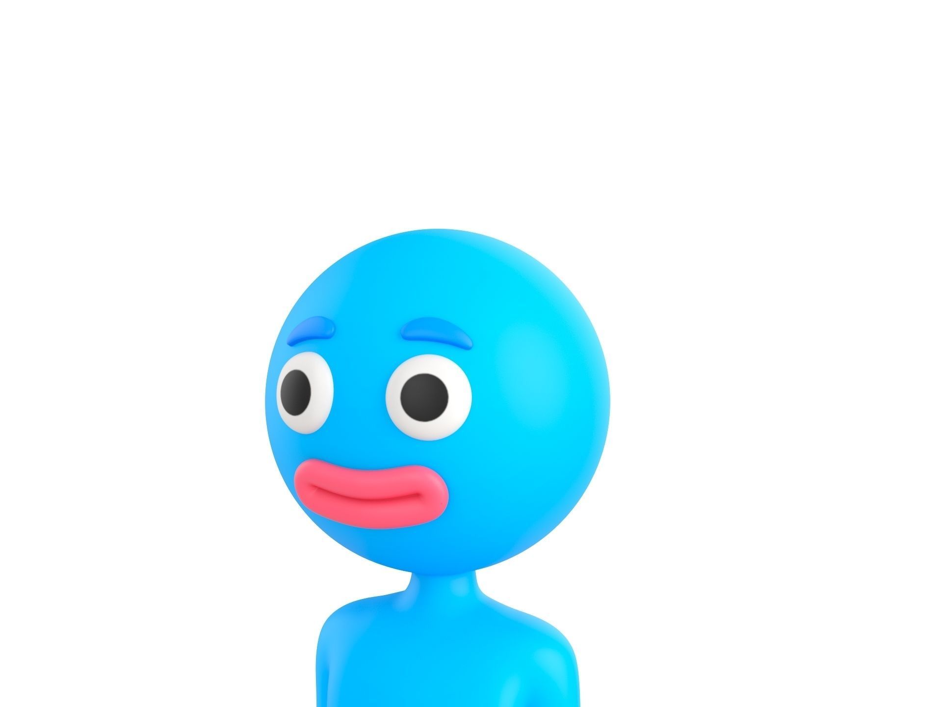 Character183 Rigged Blue Man 3D model rigged | CGTrader