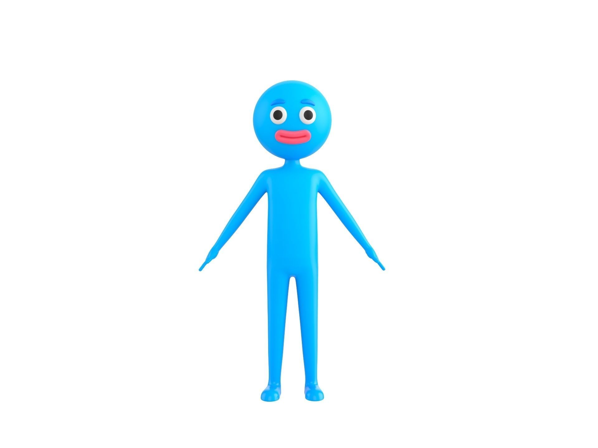 Character183 Rigged Blue Man 3D model rigged | CGTrader