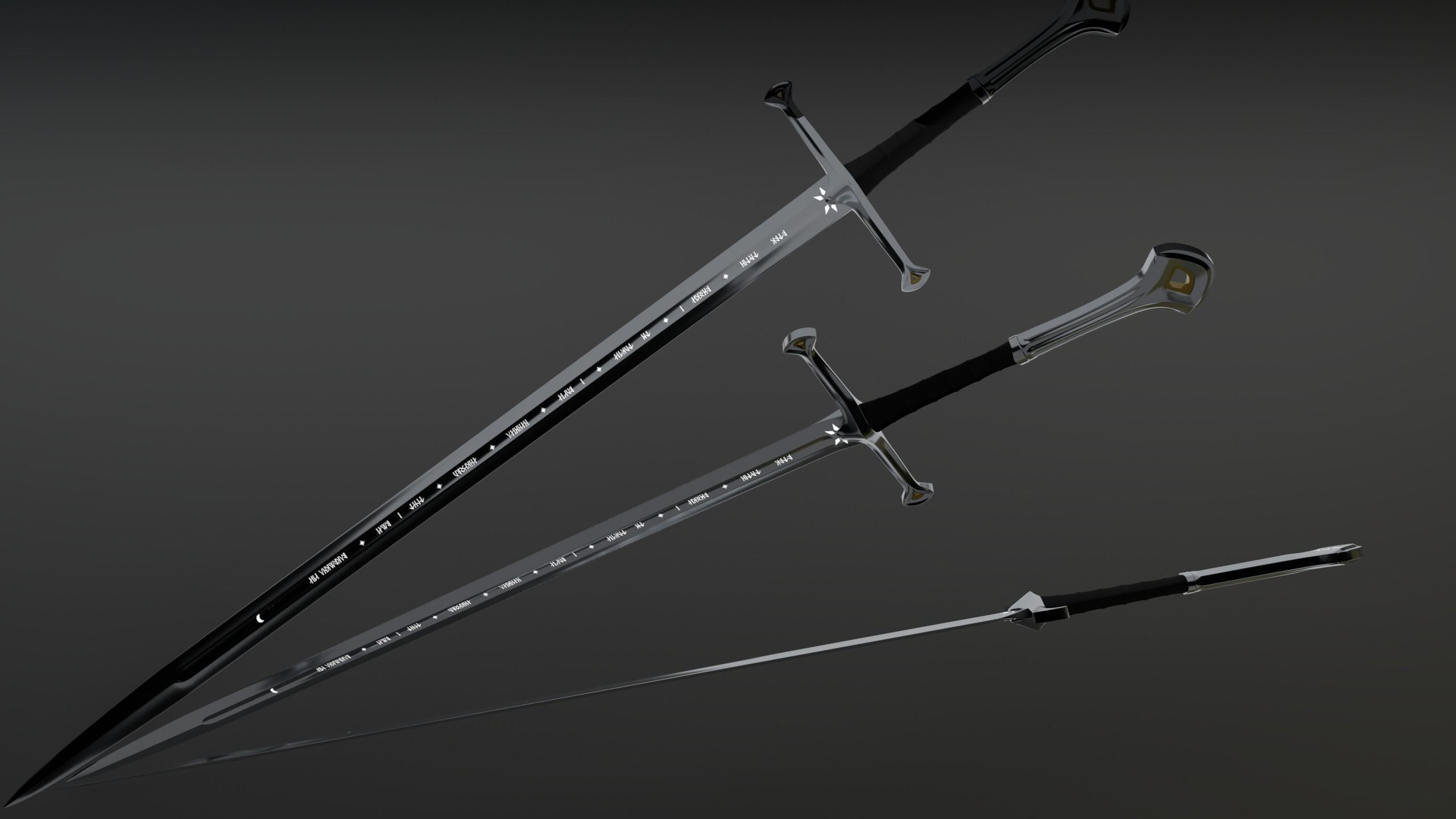 Narsil Anduril Aragorn Sword Lord Of The Rings 3D model | CGTrader