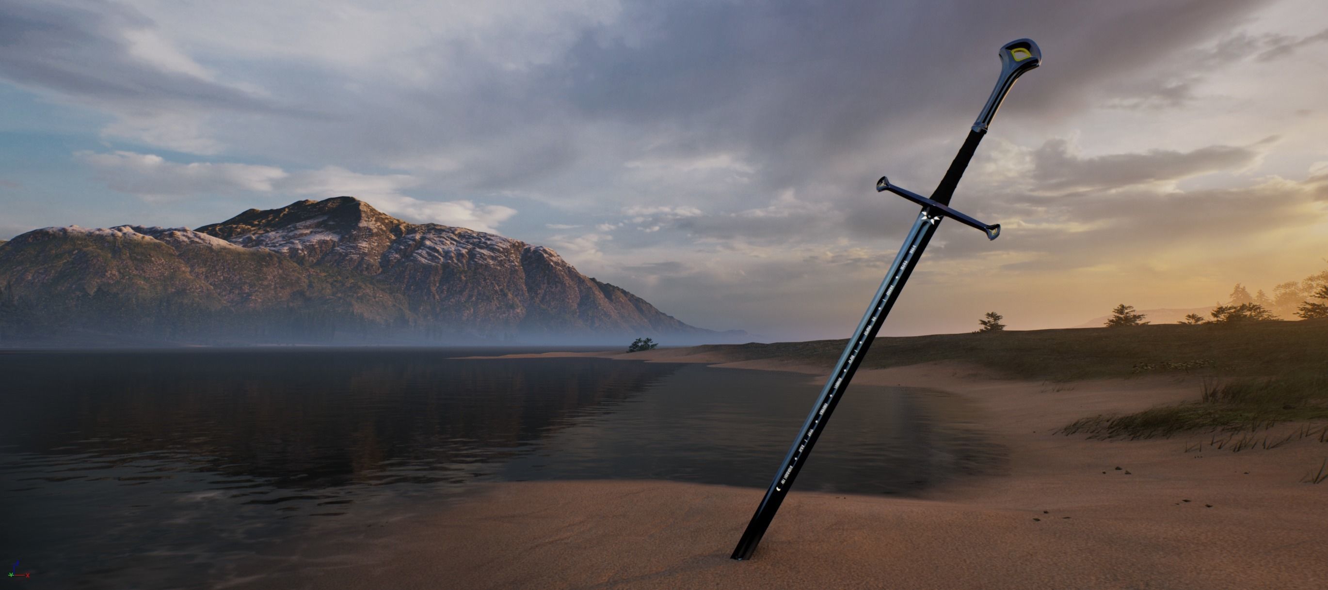 Narsil Anduril Aragorn Sword Lord Of The Rings 3D model | CGTrader