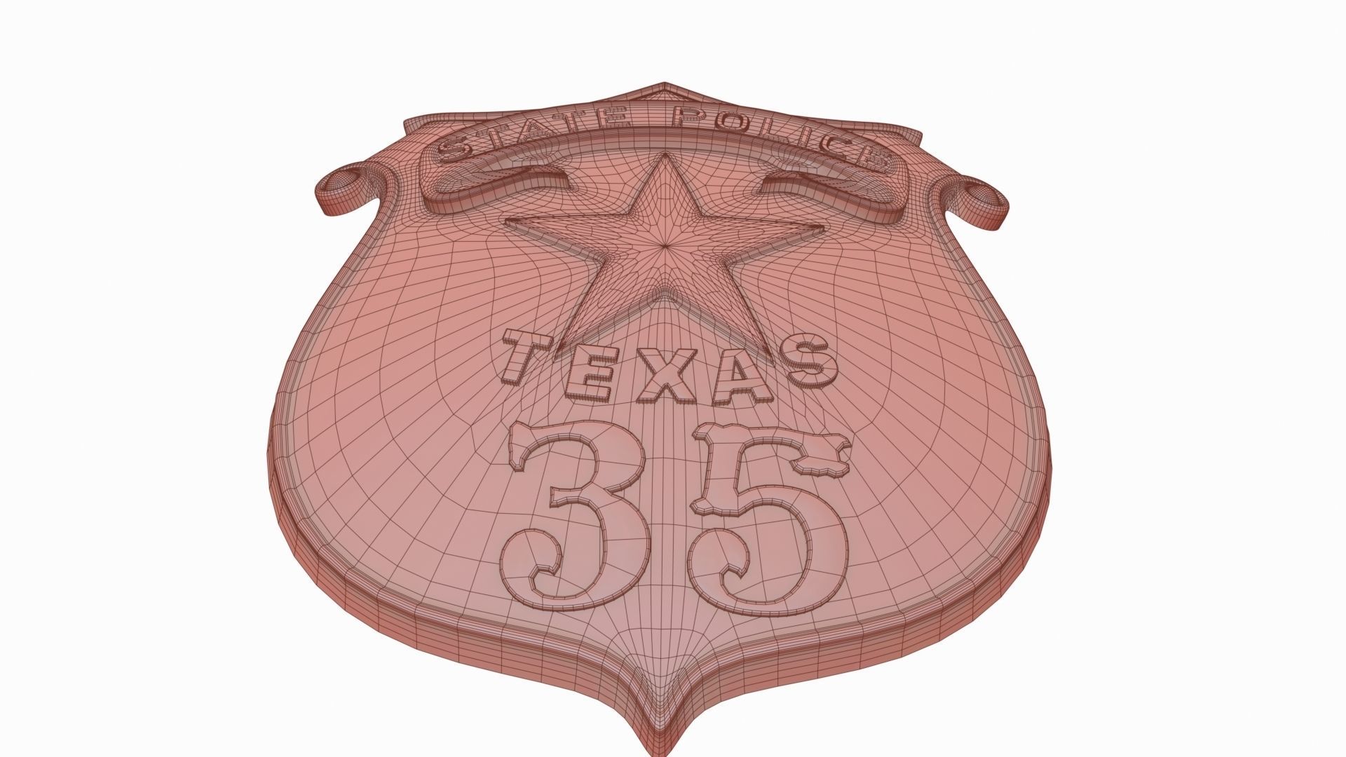 Old Texas Police badge 3D model | CGTrader
