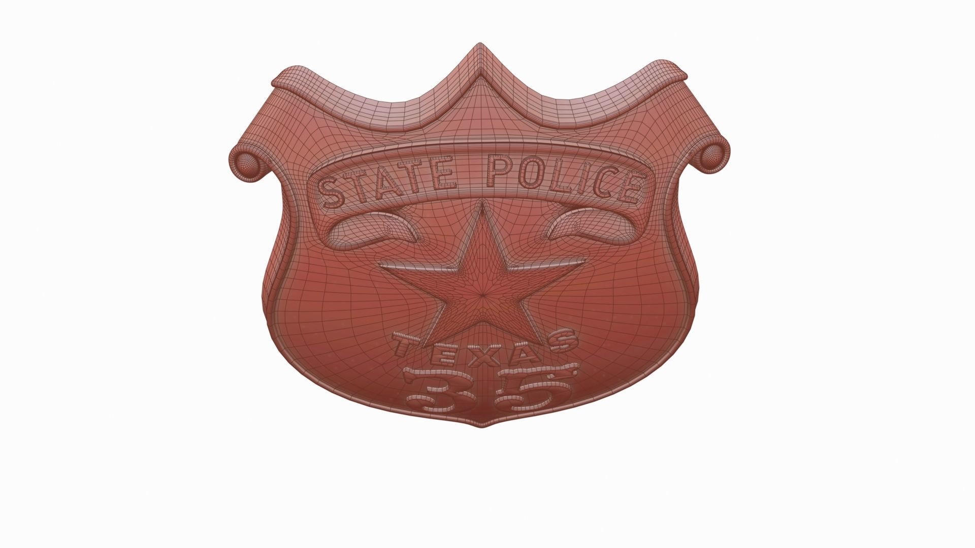 Old Texas Police badge 3D model | CGTrader