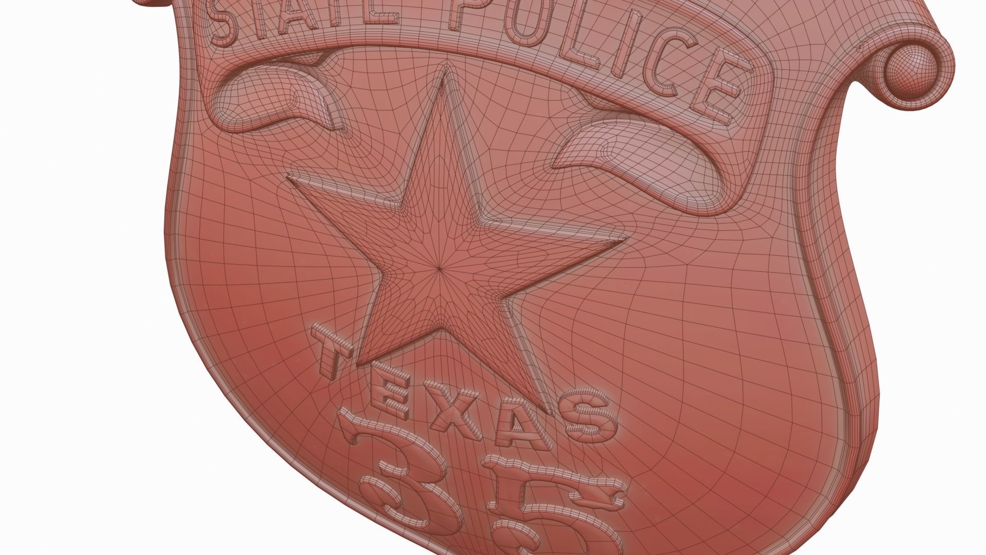 Old Texas Police badge 3D model | CGTrader