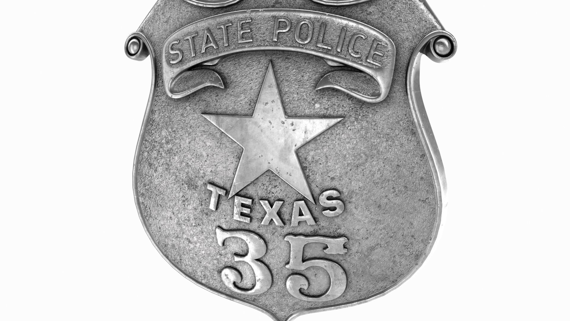 Old Texas Police badge 3D model | CGTrader
