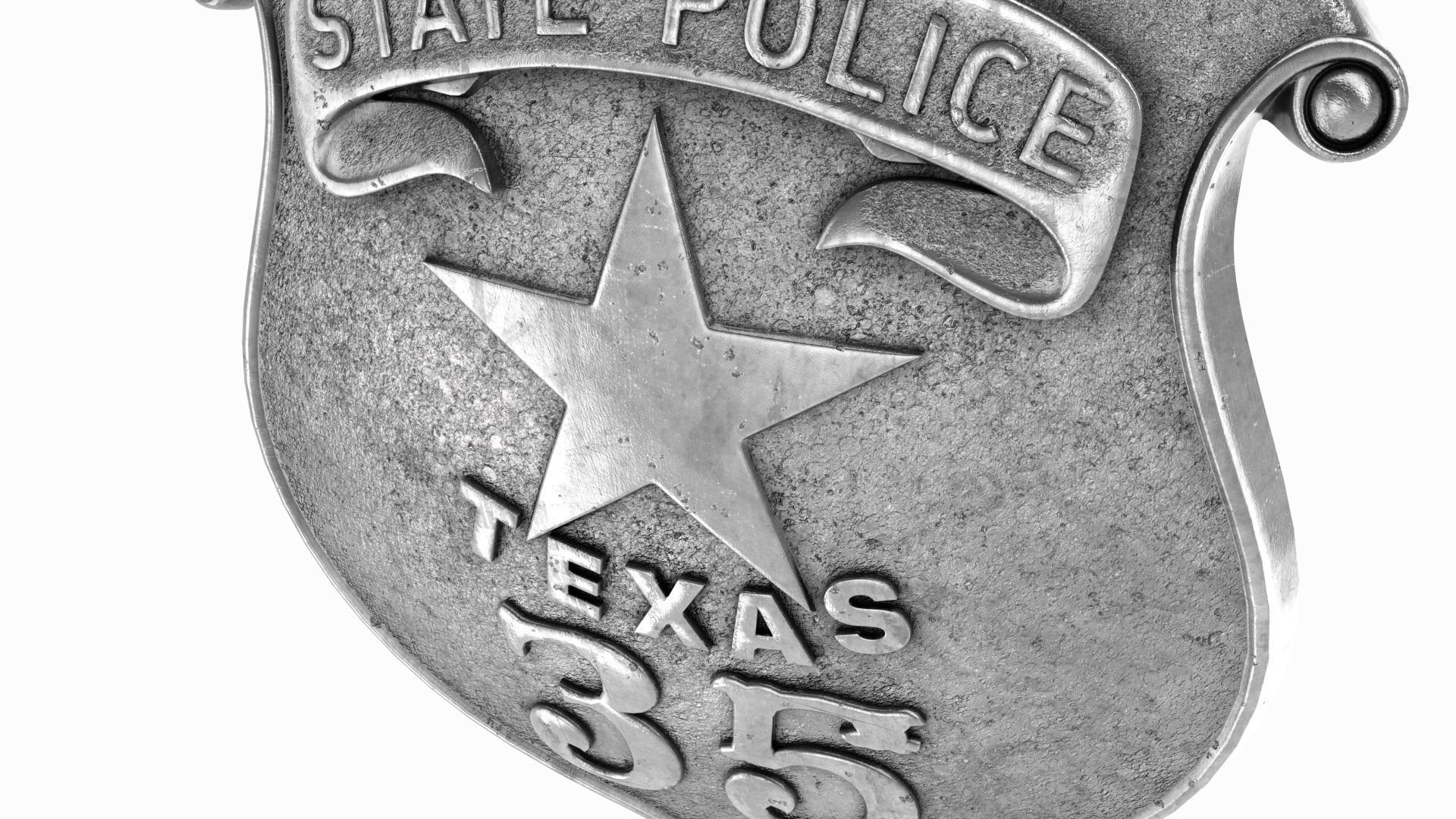 Old Texas Police badge 3D model | CGTrader