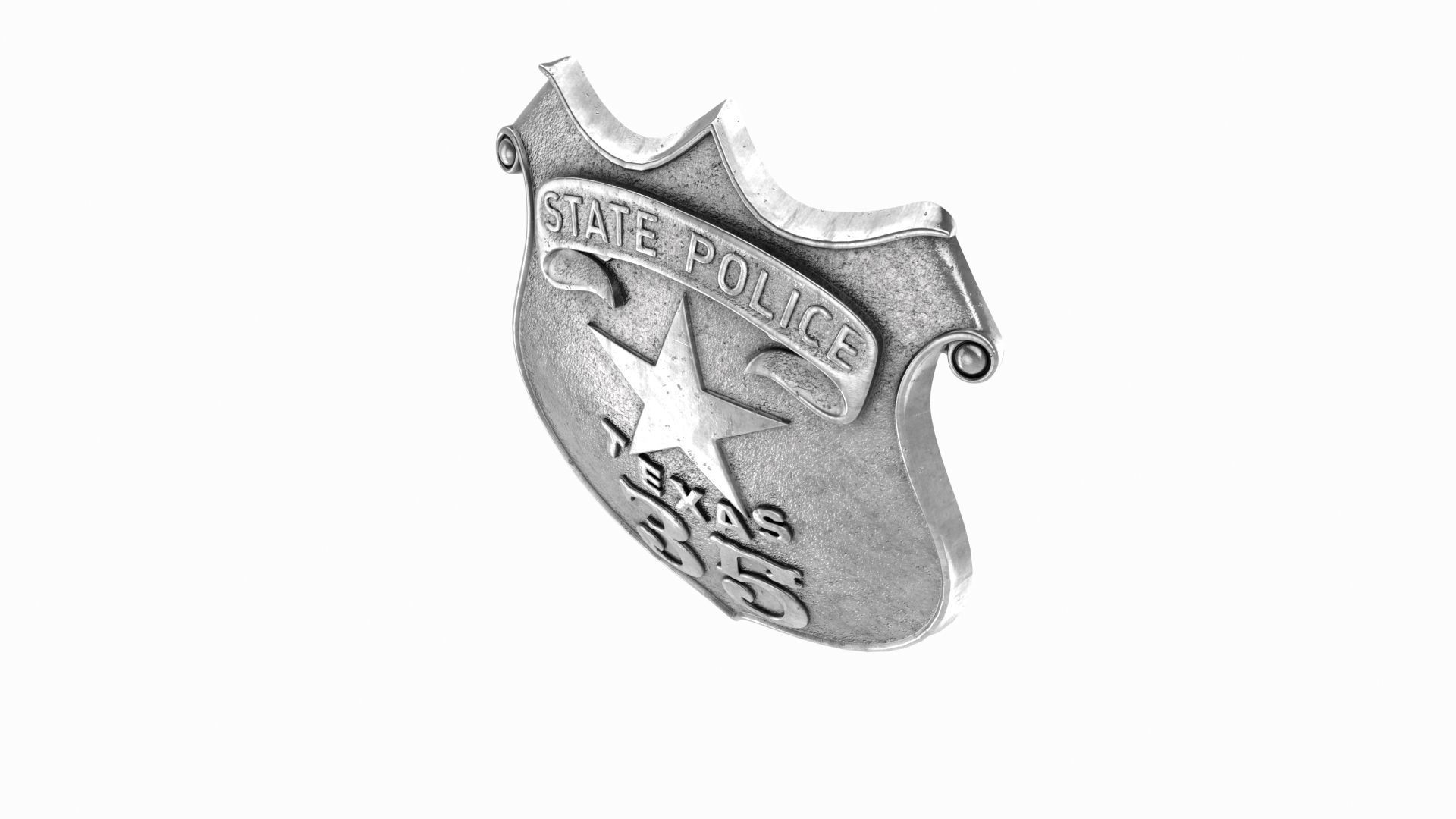 Old Texas Police badge 3D model | CGTrader