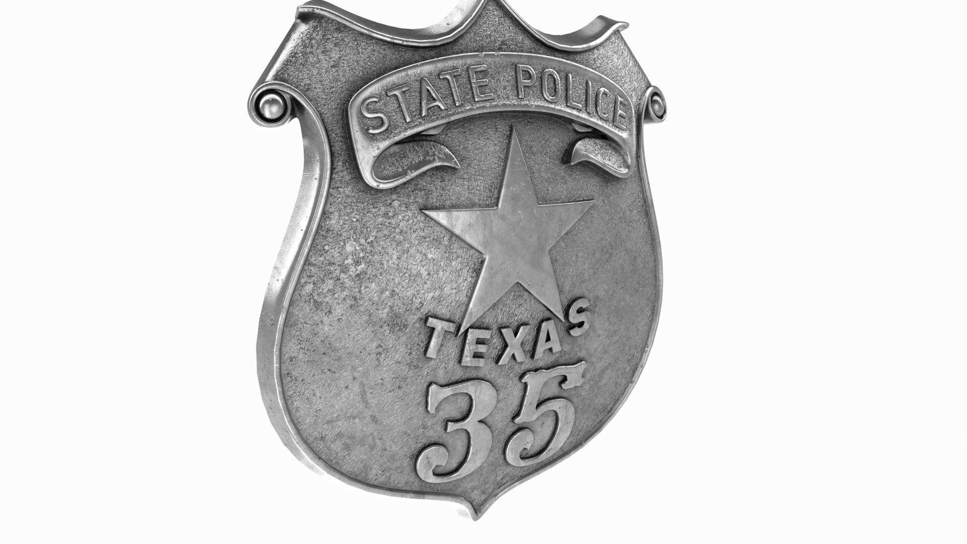 Old Texas Police badge 3D model | CGTrader
