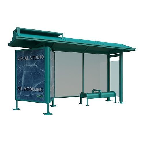3D model Bus Stop USA Low-poly 3D model VR / AR / low-poly | CGTrader