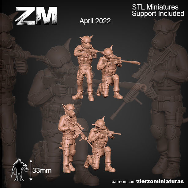 Swat Team 3D model 3D printable | CGTrader