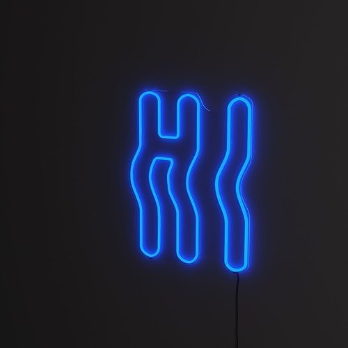 HI WAVY NEON LIGHT 3D model | CGTrader