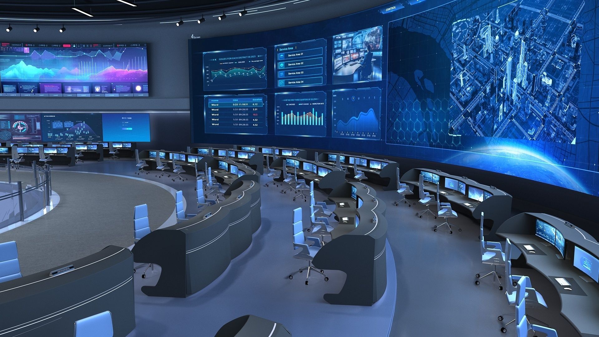 Control Room Monitoring room command center 3D model | CGTrader
