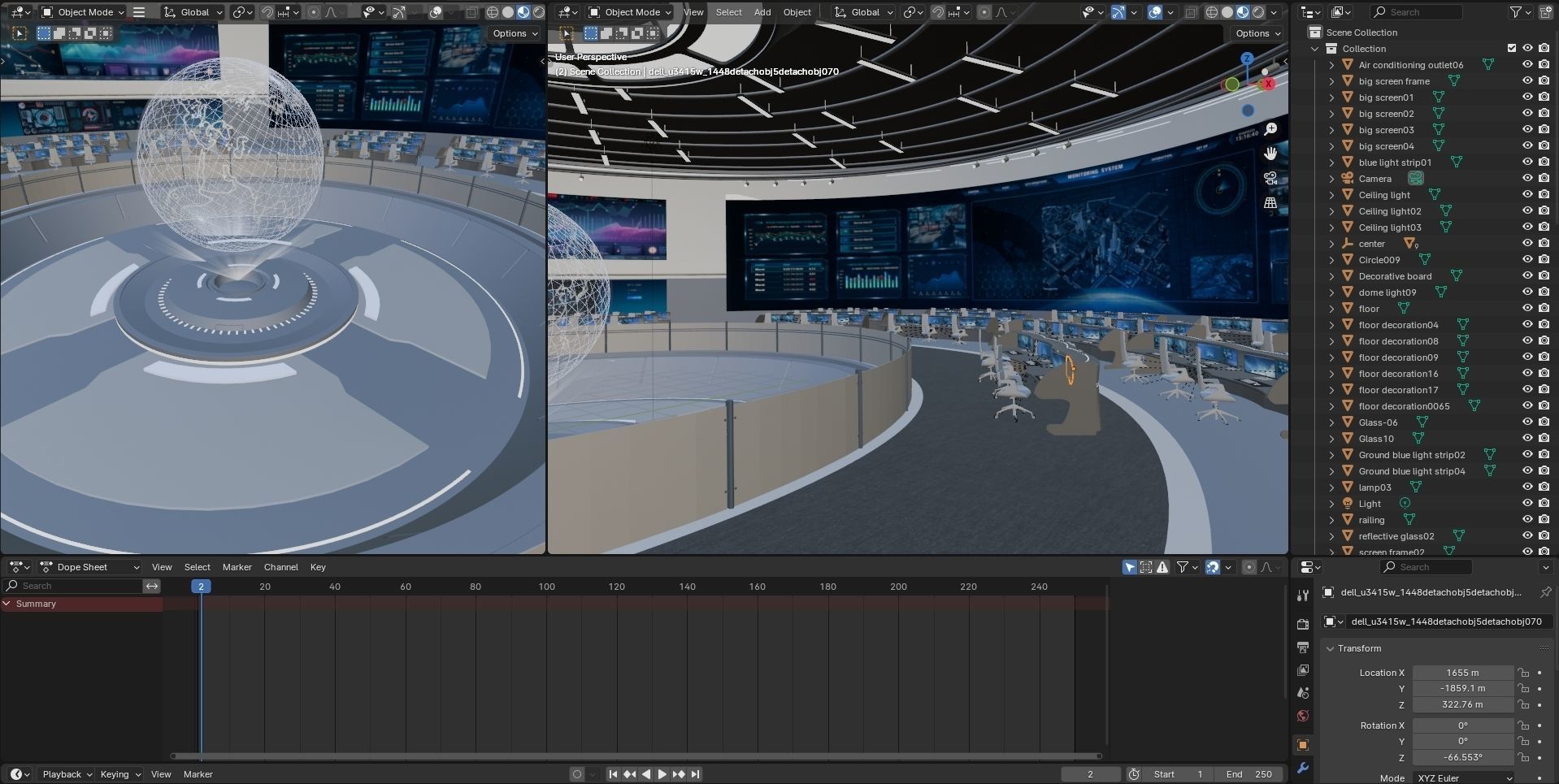Control Room Monitoring room command center 3D model | CGTrader