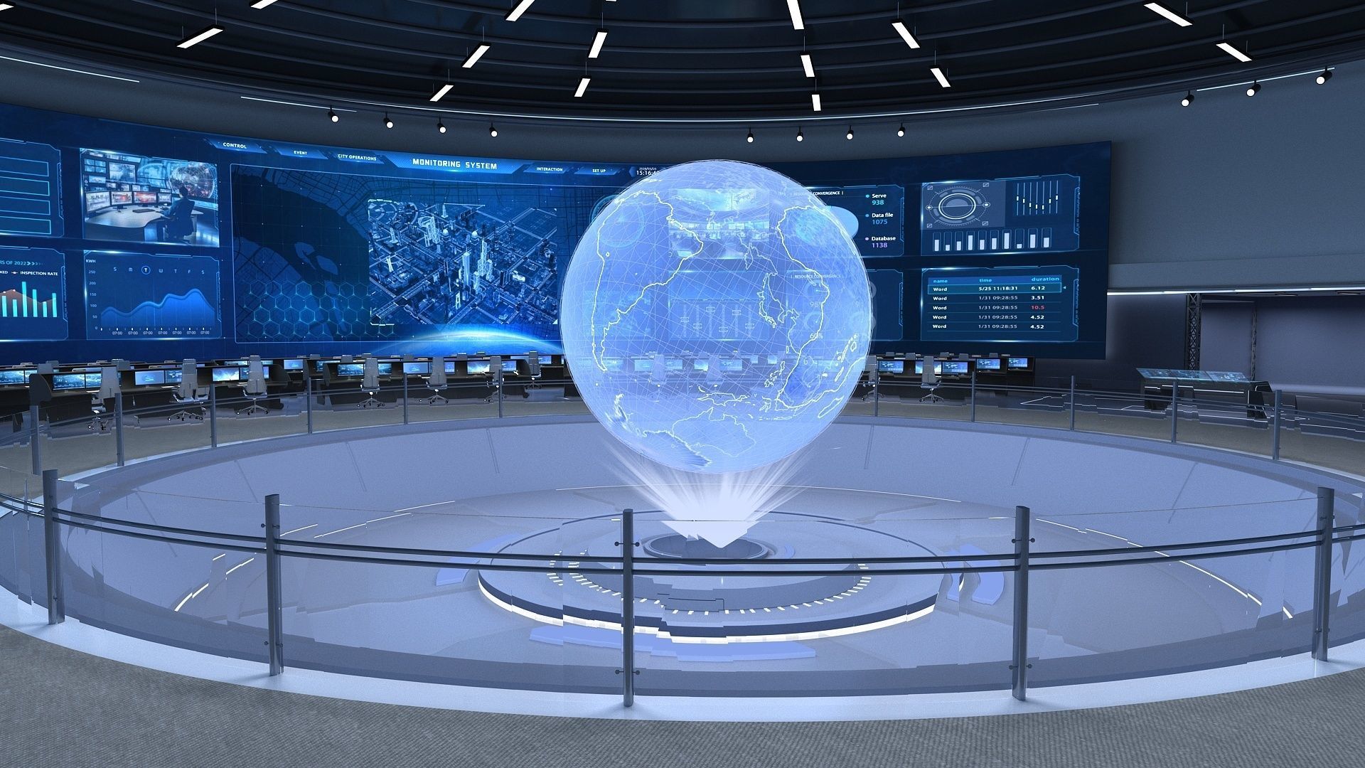 Control Room Monitoring room command center 3D model | CGTrader