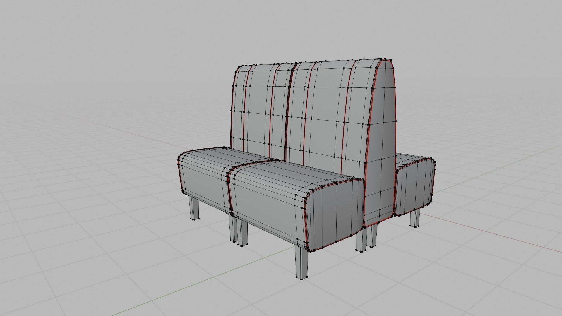 3D model American Diner Double sided seat VR / AR / low-poly | CGTrader