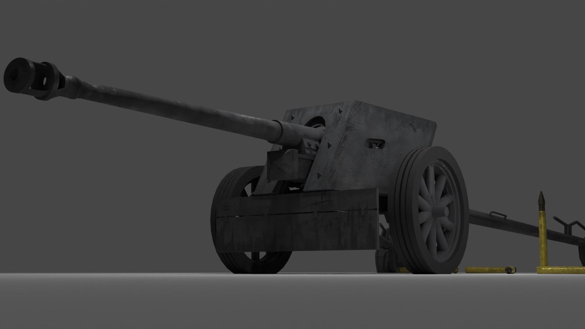 Pak 40 German anti tank gun WW2 Recoil Animation free 3D model animated ...