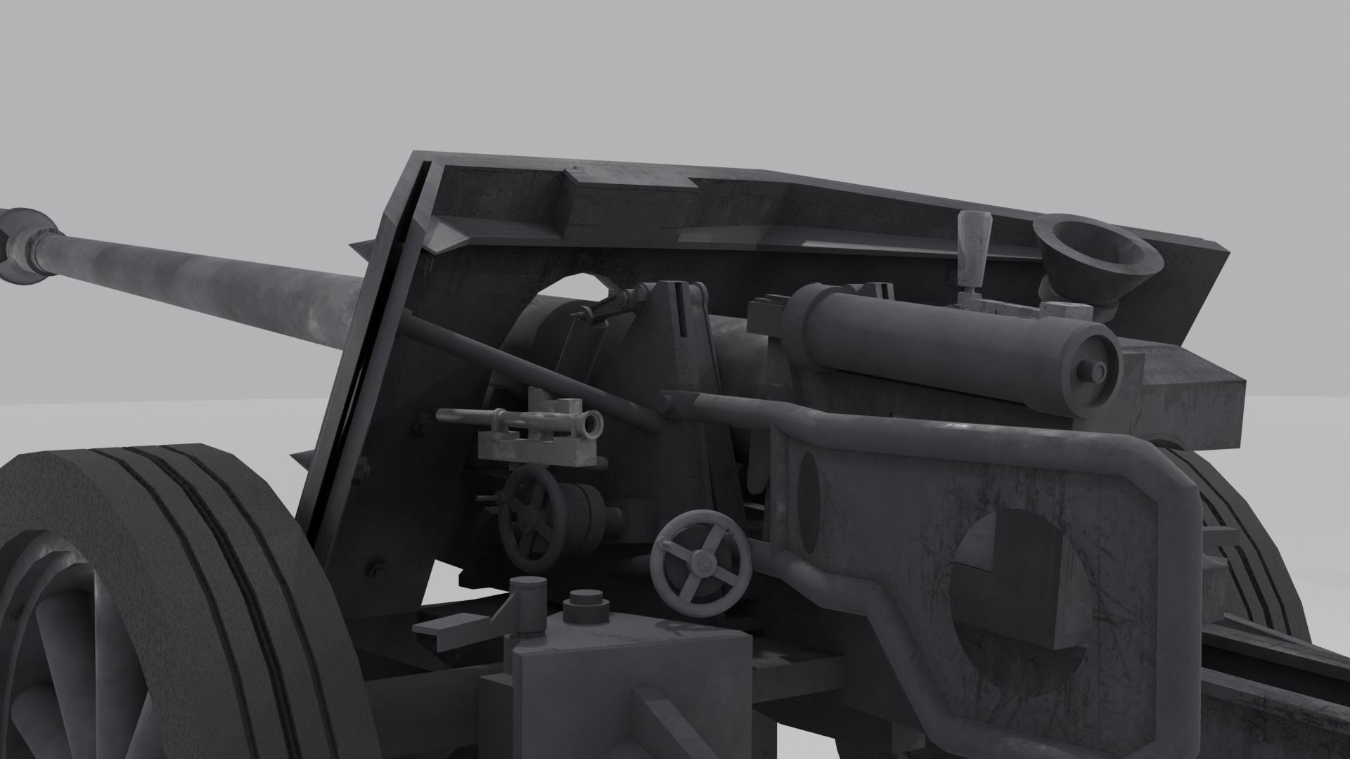 Pak 40 German anti tank gun WW2 Recoil Animation free 3D model animated ...