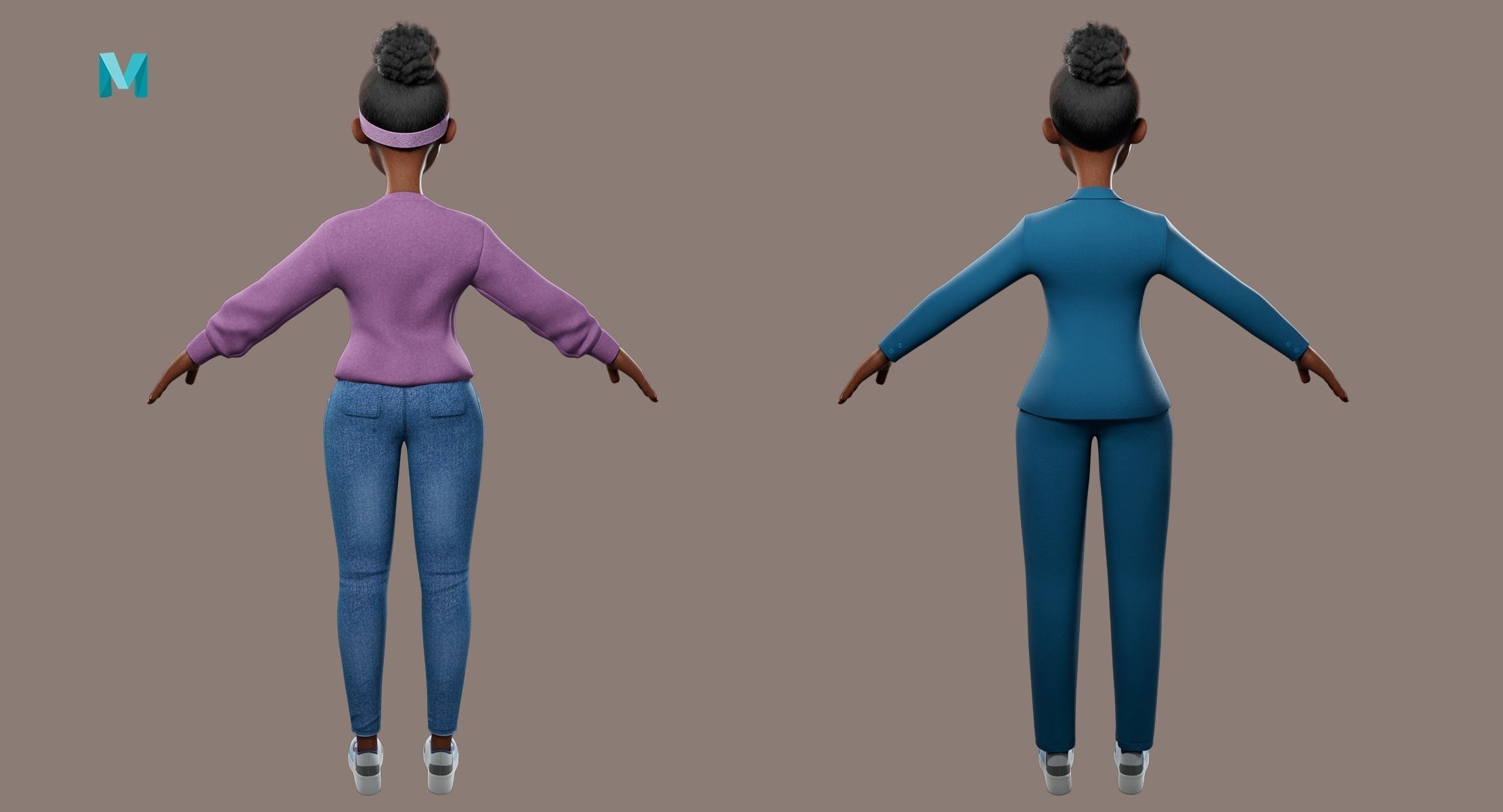 3D model African lady Rigged VR / AR / low-poly | CGTrader