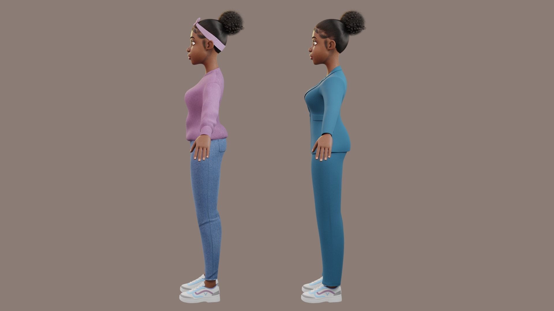3D model African lady Rigged VR / AR / low-poly | CGTrader