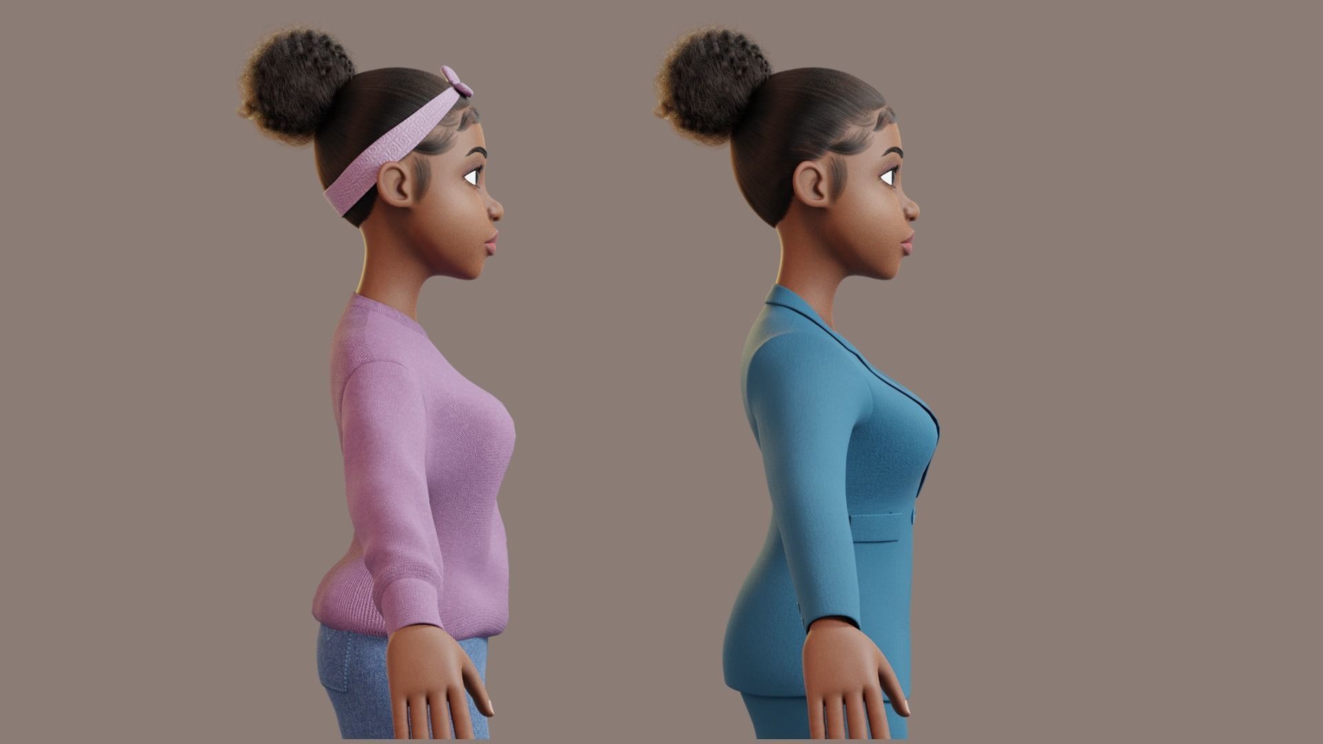 3D model African lady Rigged VR / AR / low-poly | CGTrader