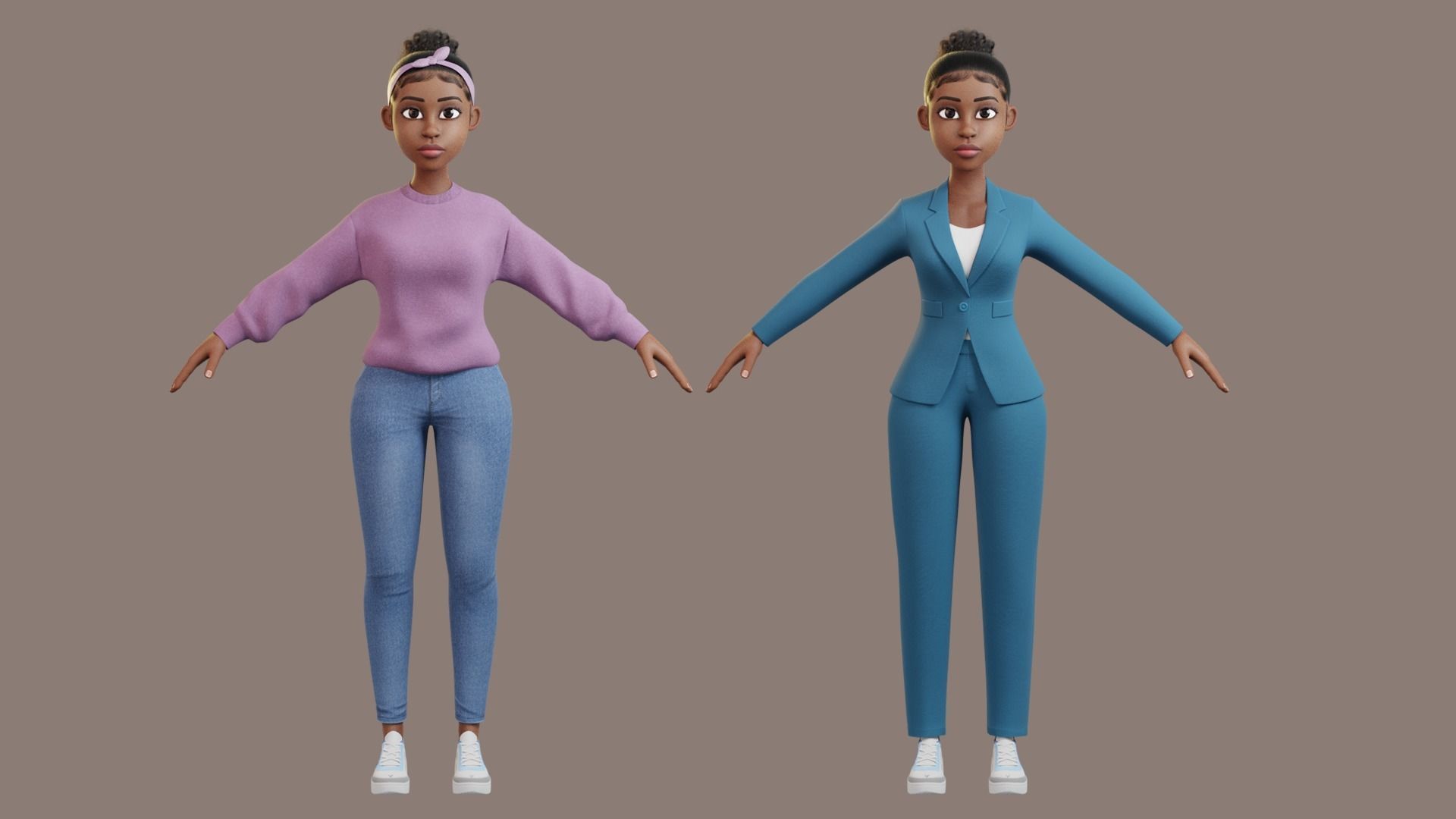 3D model African lady Rigged VR / AR / low-poly | CGTrader