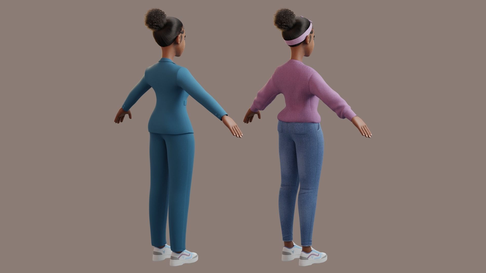 3D model African lady Rigged VR / AR / low-poly | CGTrader