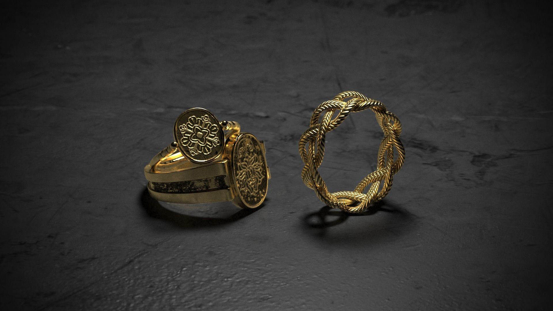 3D model Ancient Rings VR / AR / low-poly | CGTrader