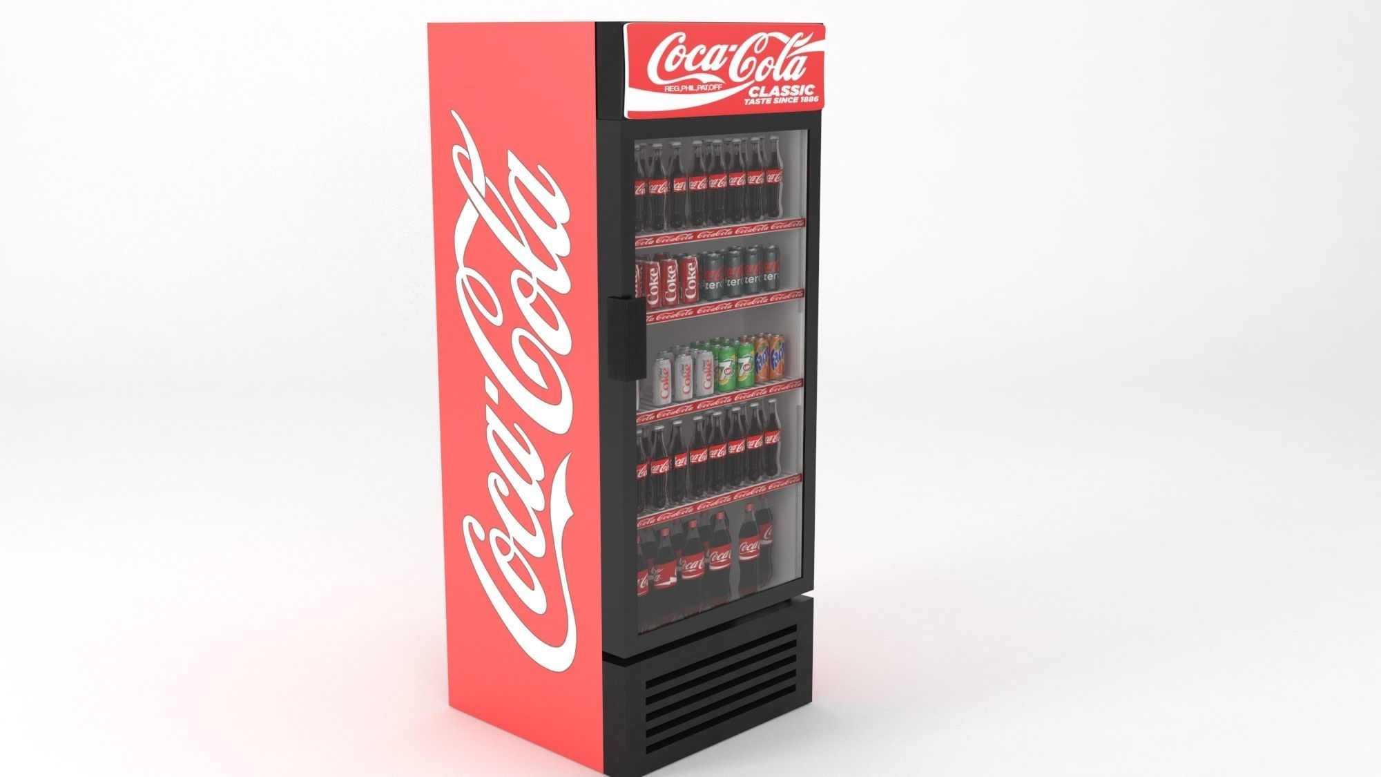 coca cola fridge display 3D model 3D model | CGTrader