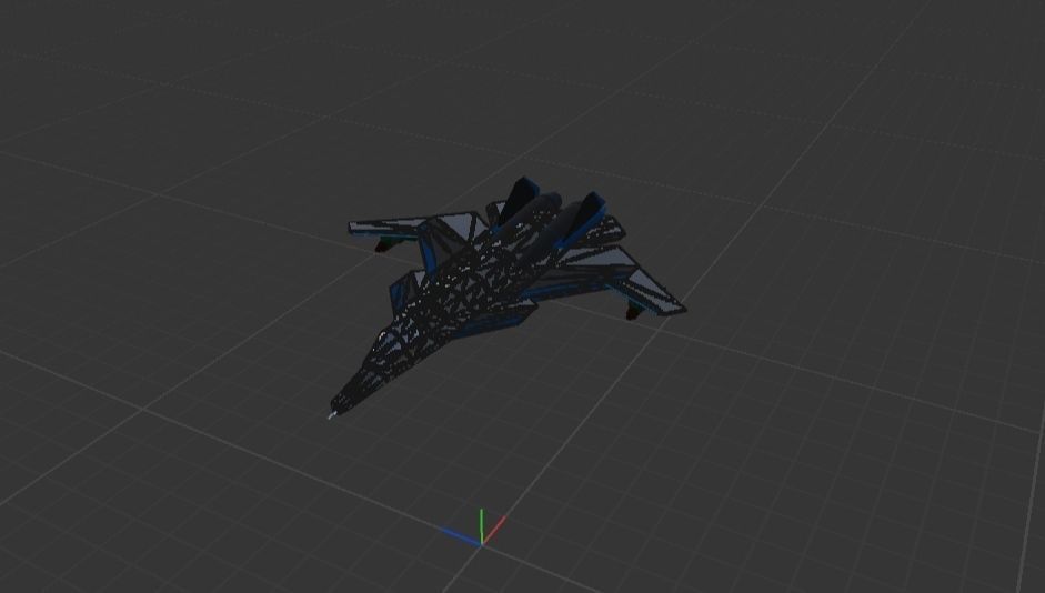 3D model Zet 3d model lowpoly fighter jet flying in space VR / AR / low ...