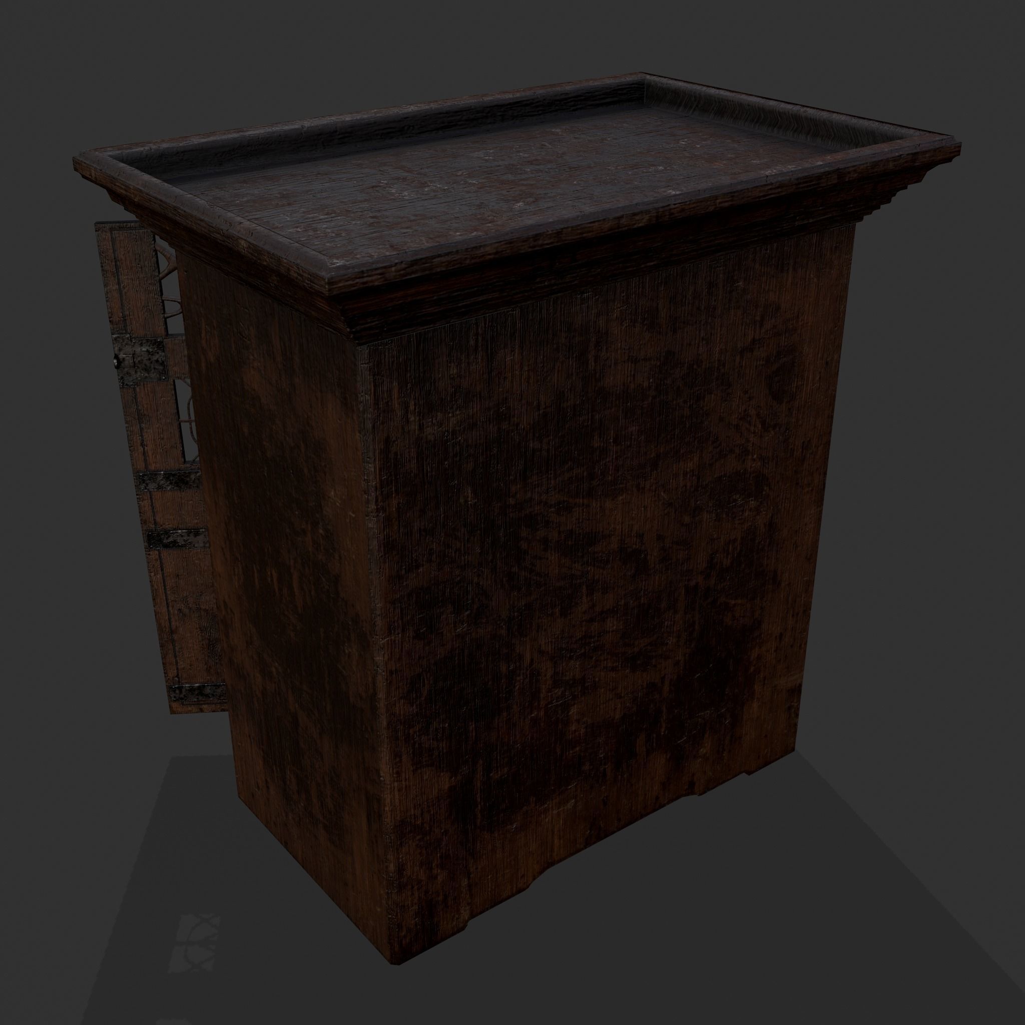 3D model Rustic Medieval Wooden Armoire VR / AR / low-poly | CGTrader