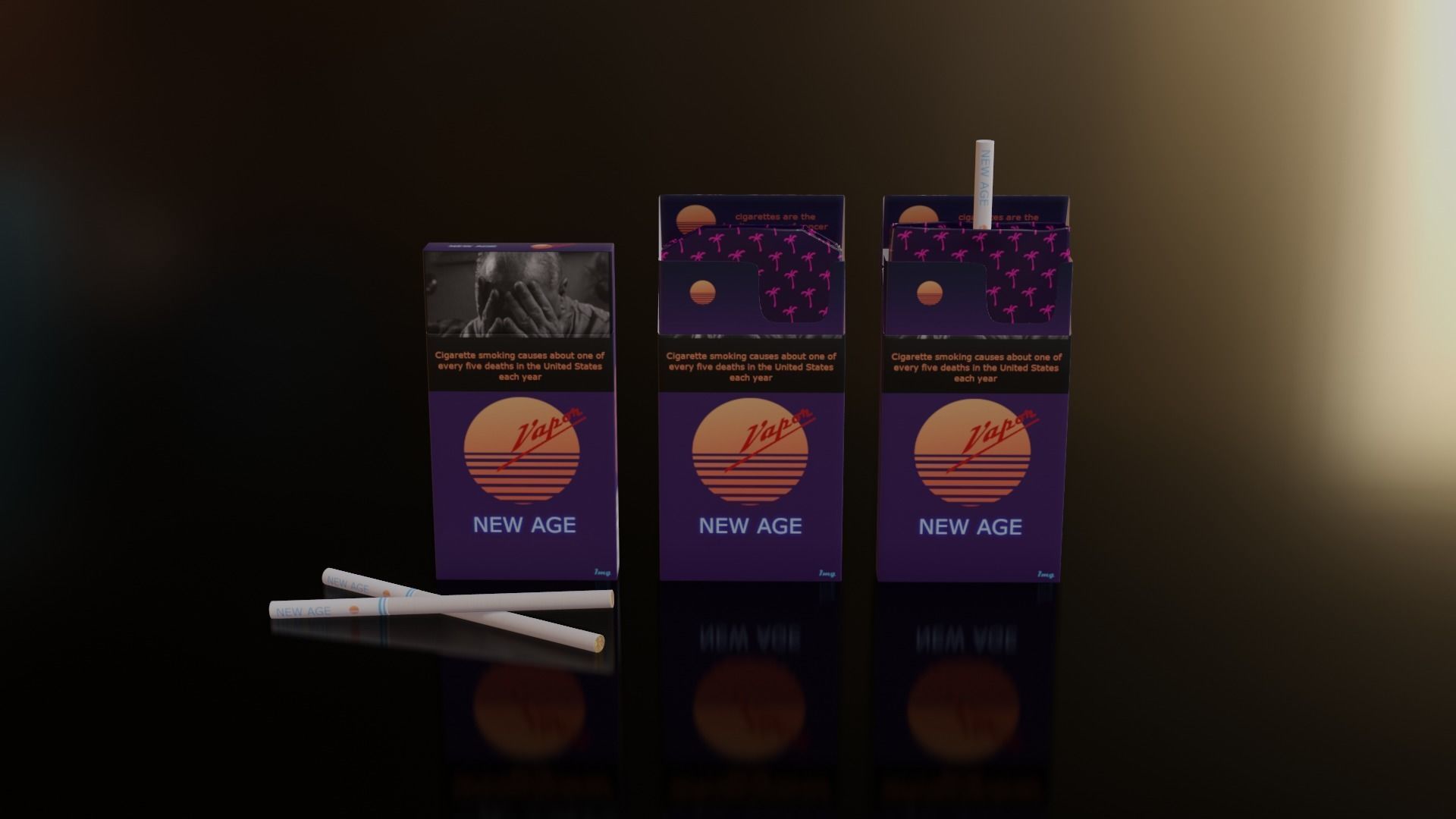 slim cigarette pack 3D model | CGTrader