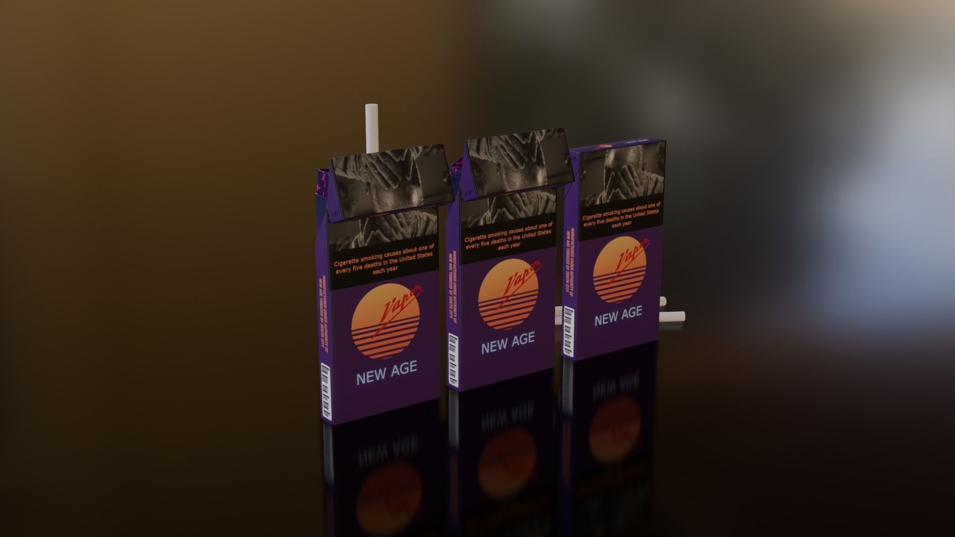 slim cigarette pack 3D model | CGTrader