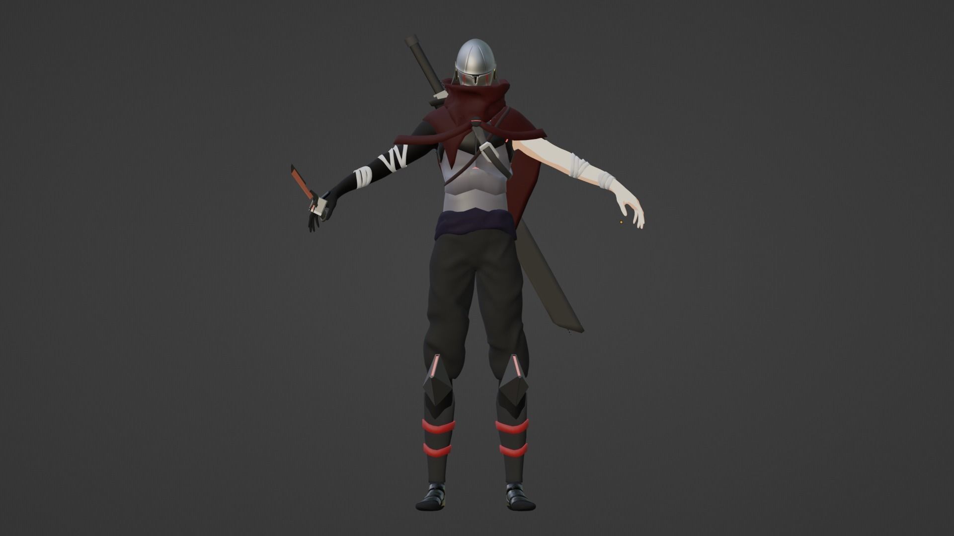 Cyberpunk Ninja Character - Low-poly 3D Model free VR / AR / low-poly ...