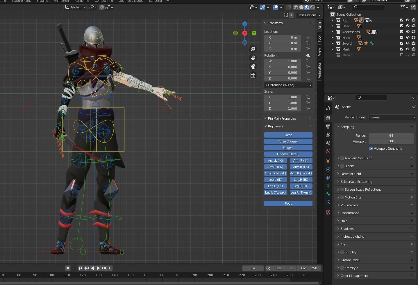 Cyberpunk Ninja Character - Low-poly 3D Model free VR / AR / low-poly ...