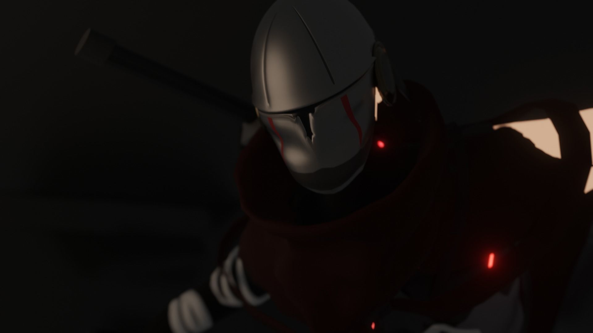 Cyberpunk Ninja Character - Low-poly 3D Model free VR / AR / low-poly ...