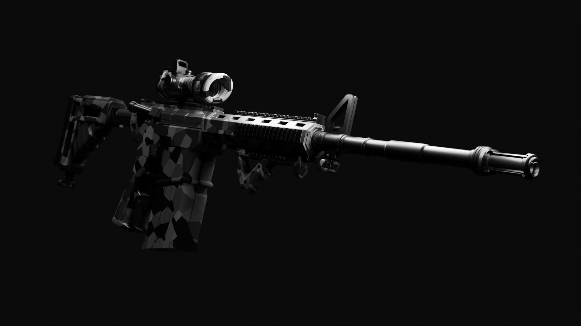 Assault Rifle free 3D model | CGTrader