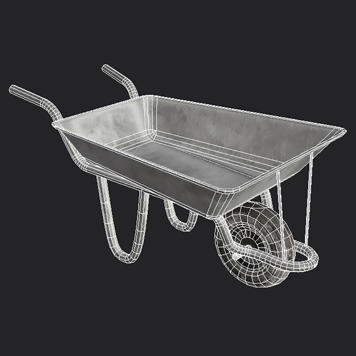 3D model Lowpoly Wheelbarrow metal VR / AR / low-poly | CGTrader