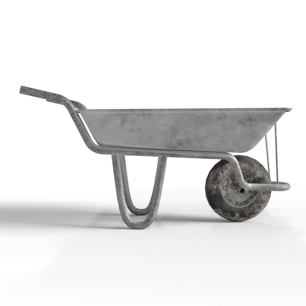 3D model Lowpoly Wheelbarrow metal VR / AR / low-poly | CGTrader