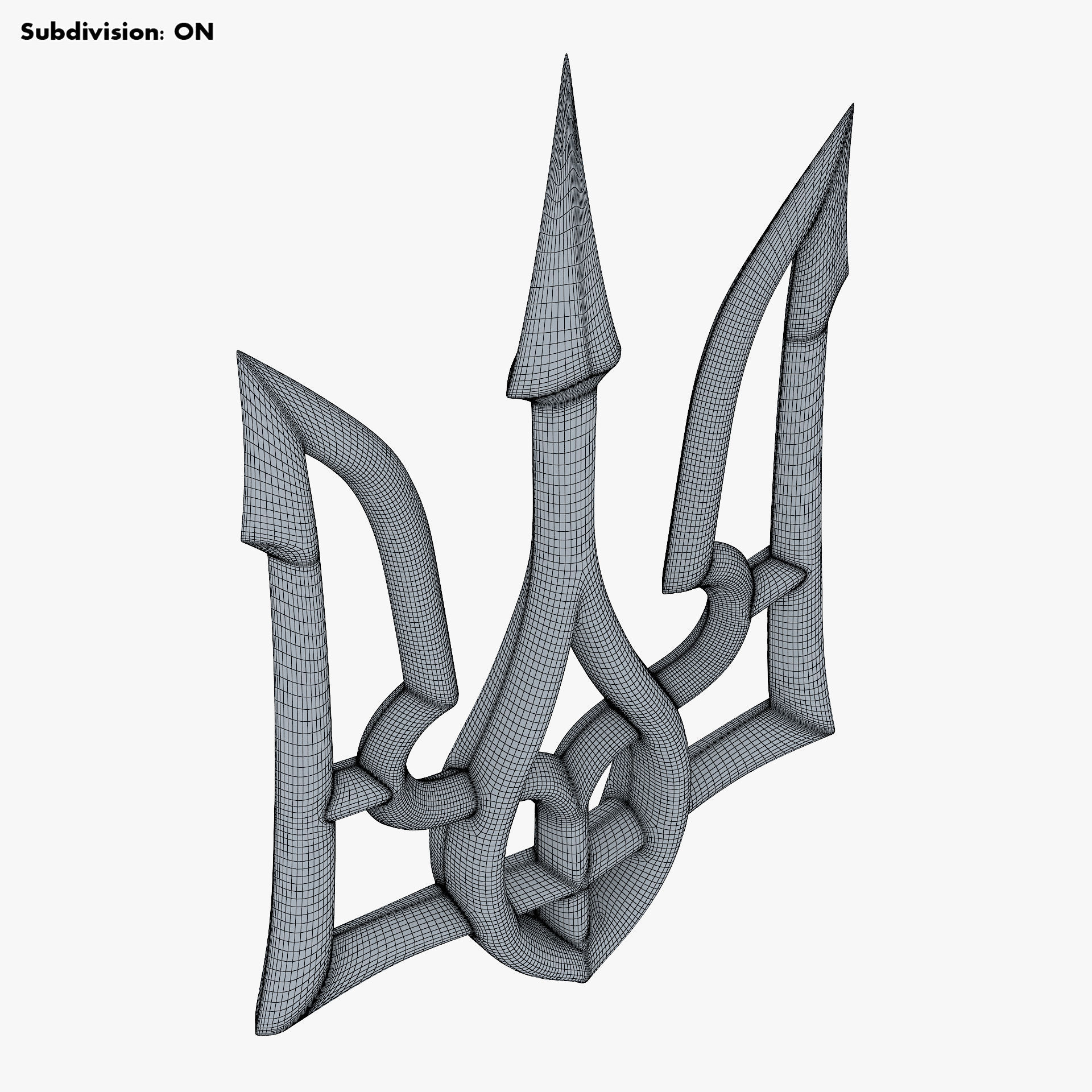 Stylized Ukrainian Tryzub M 3 3D model | CGTrader
