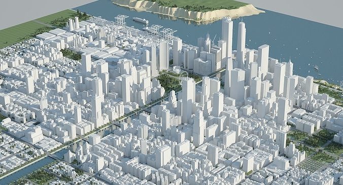 Large 3D White City 3D model | CGTrader
