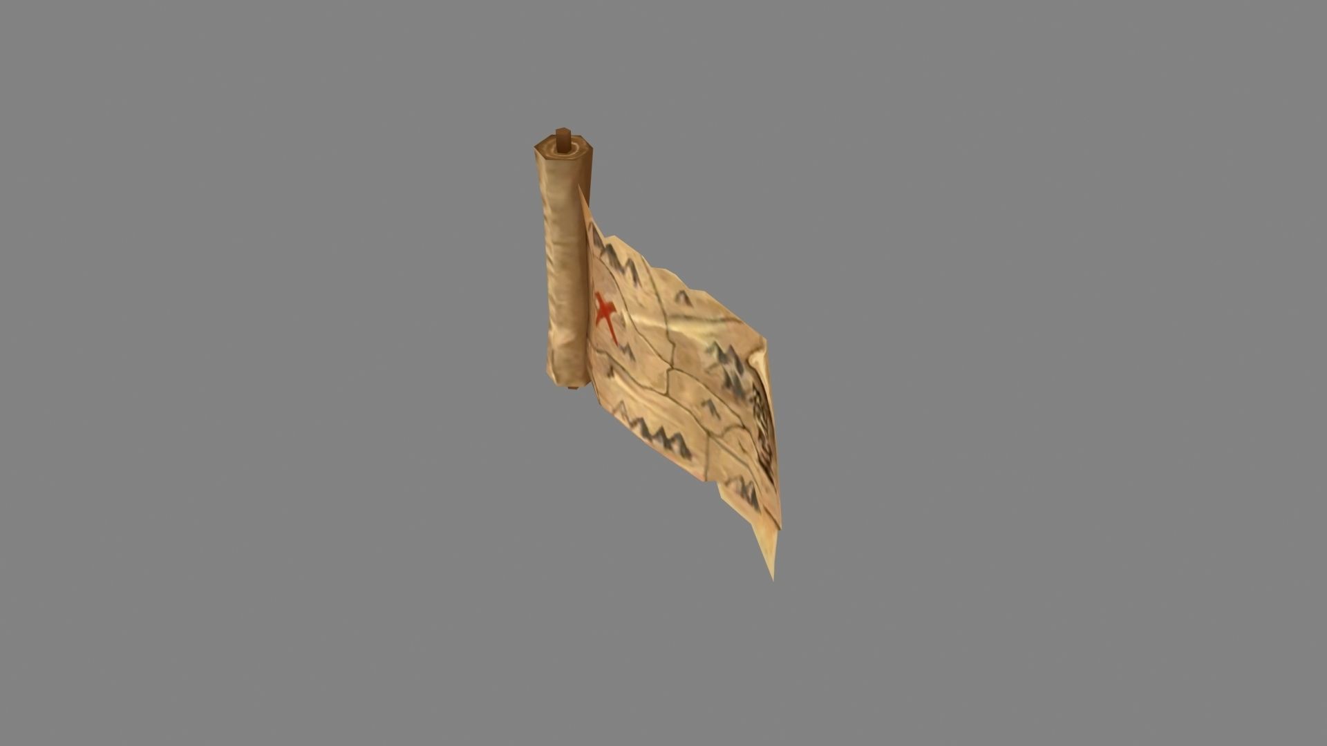 3D model cartoon map - error marker - topographic map VR / AR / low ...